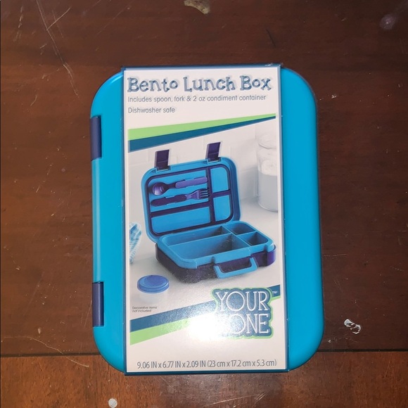 Kitchen | Blue Bento Lunch Box With Utensils | Poshmark